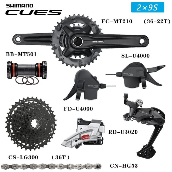 Bộ group xe đạp Shimano Cues U4000 U6000 1x9 / 2x9/ 1x10 / 1x11 | Shopee Việt Nam