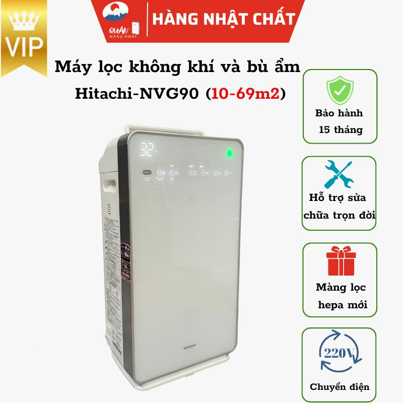 Máy lọc không khí và tạo ẩm nội địa Nhật Hitachi KVG/LVG/NVG90-69m2(tối đa)-hàng trưng bày ...