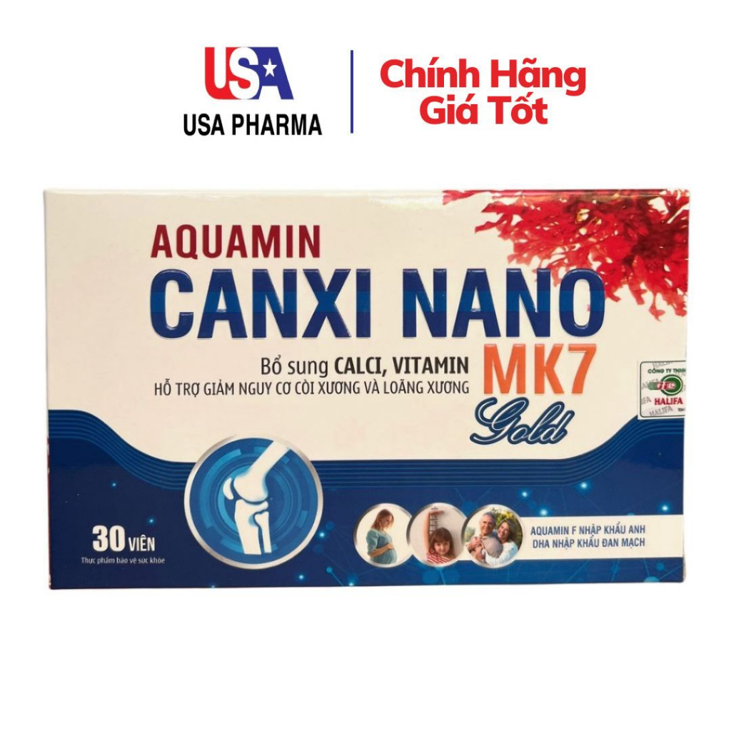 Aquamin Canxi Nano Mk7 Gold BỔ SUNG CANXI, Chống Còi Xương, Loãng Xương - Hộp 30 Viên | Shopee ...