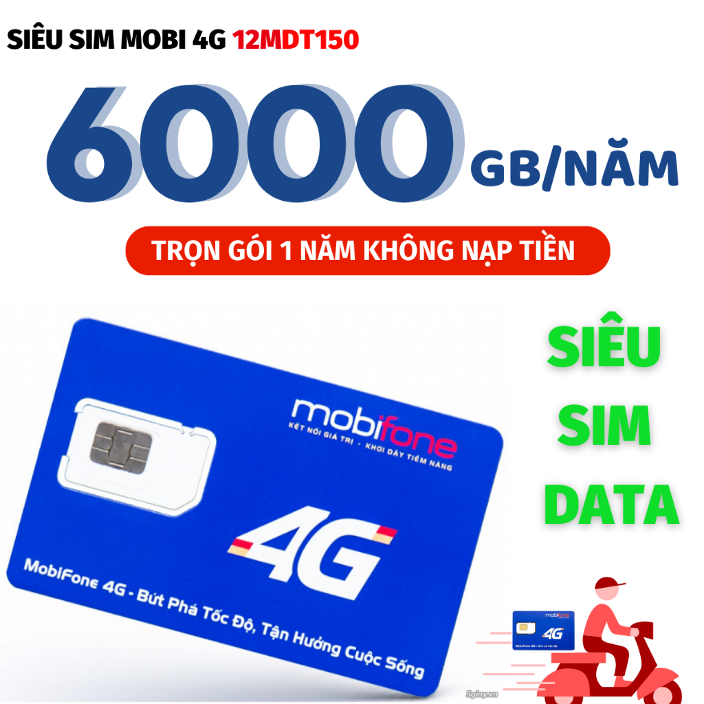 SIM DATA GIÁ RẺ - SIM 4G MOBIFONE TRỌN GÓI 12 THÁNG 12MDT150 CÓ 6000GB SỬ DỤNG - KHÔNG GIỚI HẠN ...