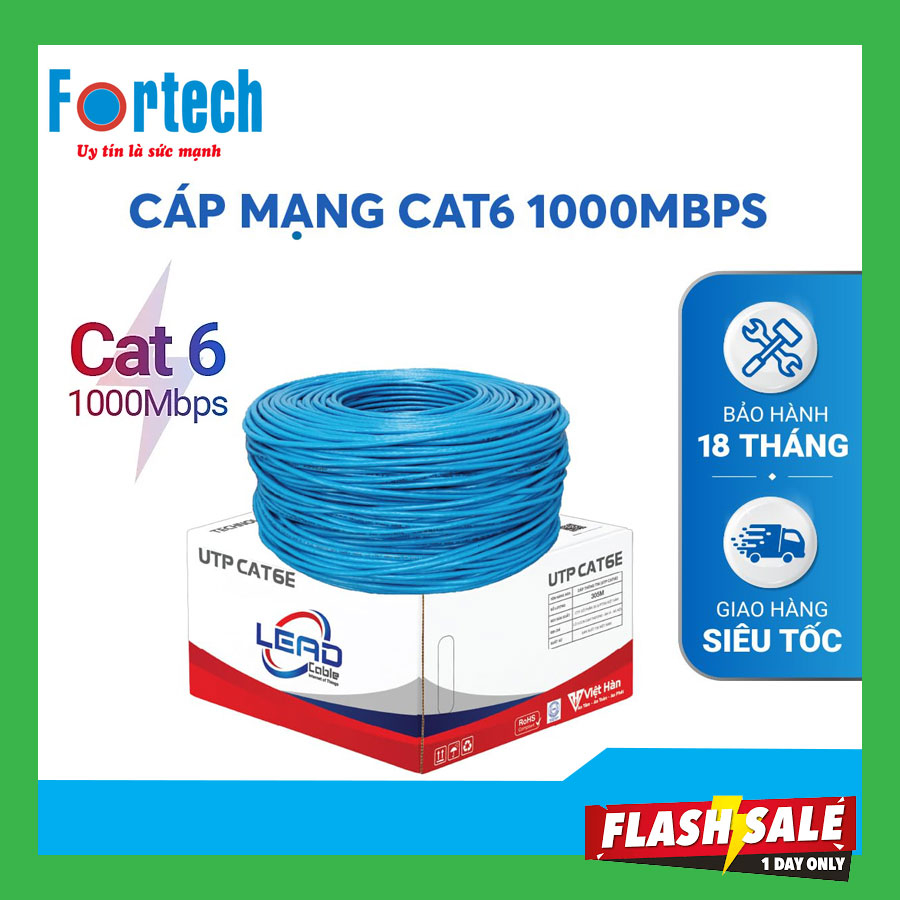 Dây cáp mạng Việt Hàn Cat6 UTP, Tốc độ 1000Mbps, độ dài 100m,70m, 50m, 40m, 30m, 20m | Shopee ...