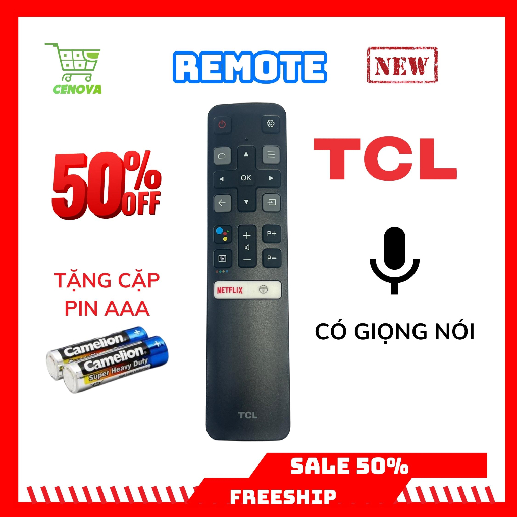 [HÀNG CÔNG TY] Điều khiển tivi TCL giọng nói Chính hãng các dòng Smart ...