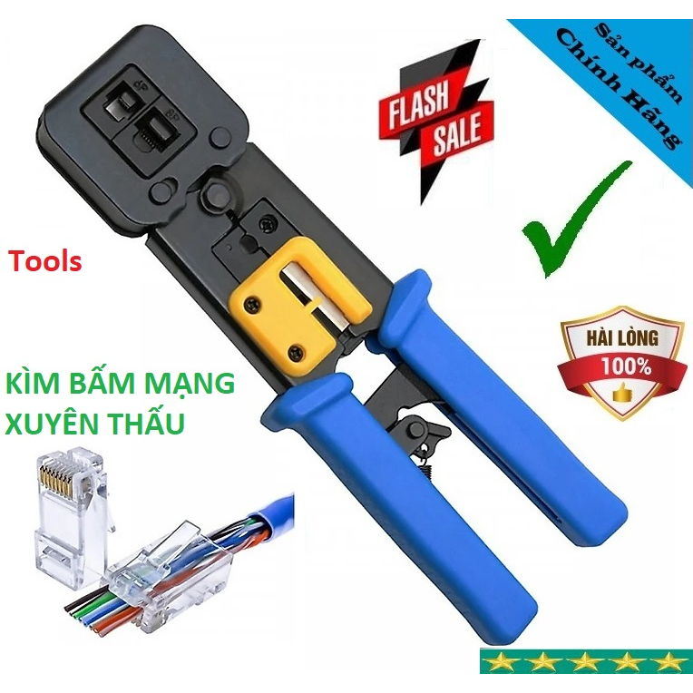 Kìm bấm đầu mạng xuyên thấu, kềm bấm mạng xuyên thấu RJ112, RJ45, hạt ...