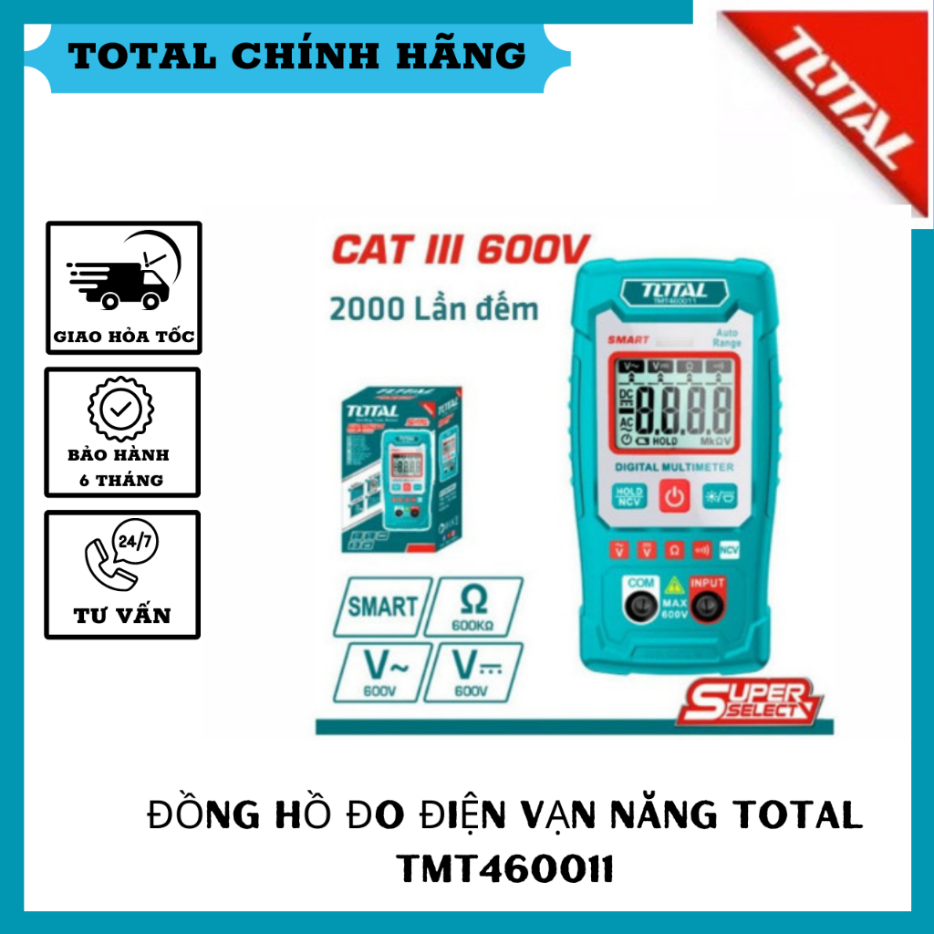 Đồng hồ đo điện vạn năng TOTAL TMT460011 hàng chính hãng | Shopee Việt Nam