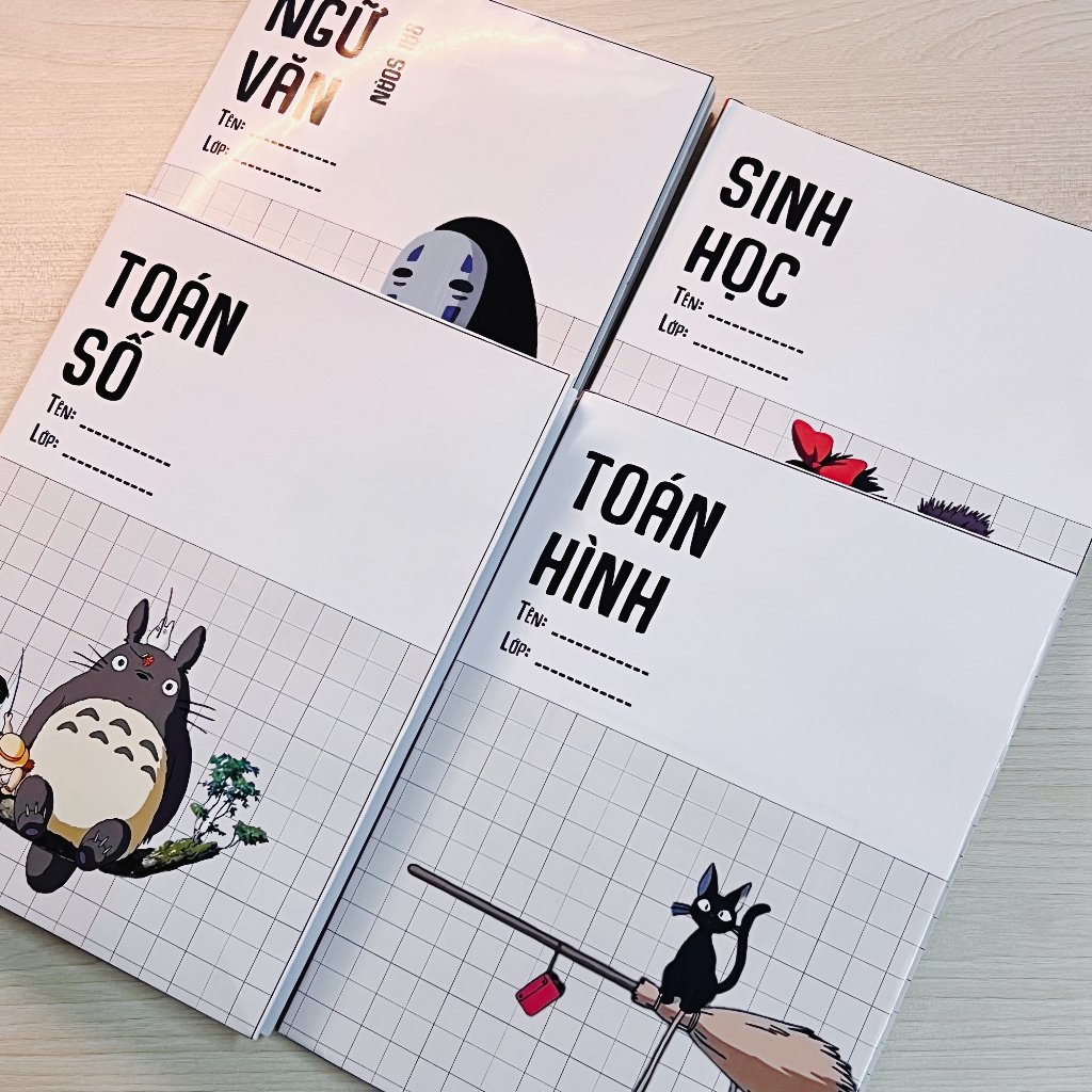 [LẺ] GIẤY BAO TẬP HỌC SINH CẤP 2, CẤP 3 GHIBLI - GIẤY BỌC VỞ THEO MÔN ...