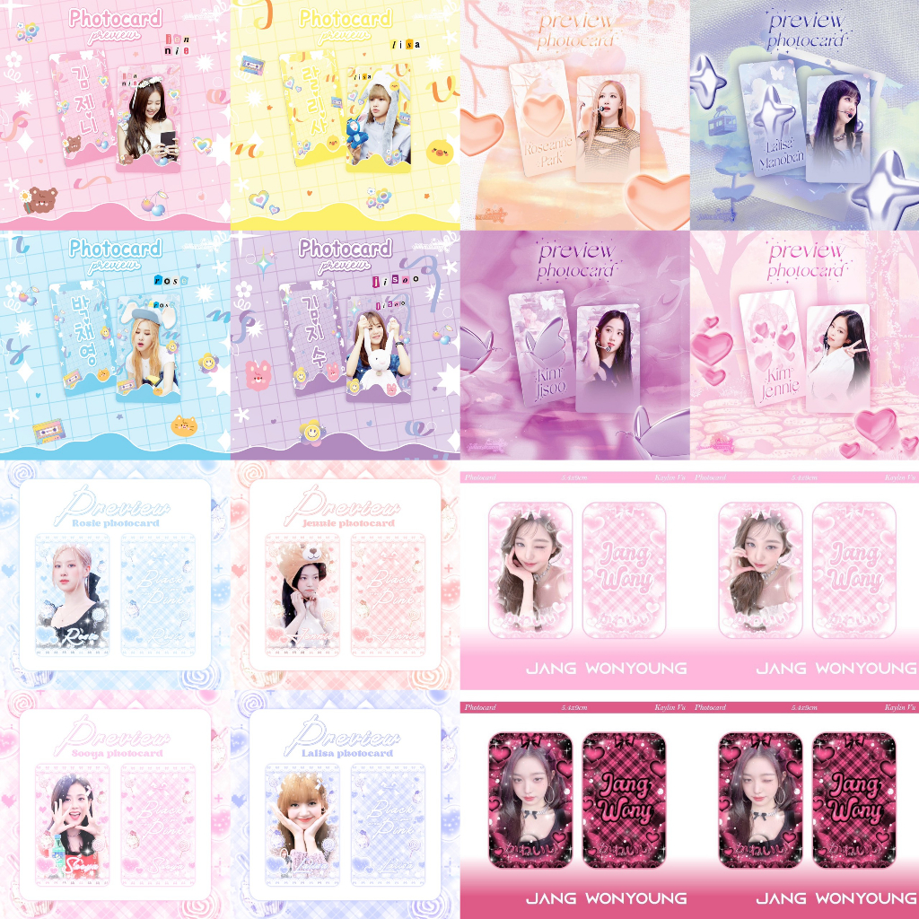 [TỔNG 20 CARD] 5 SET CARD DES KPOP BLACKPINK, BTS, IVE CÁN MỜ KHÔNG BO ...