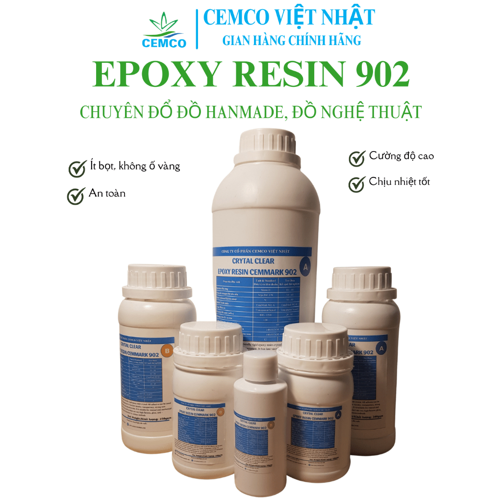 Keo Epoxy Resin Cemco Việt Nhật 902 độ cứng cao, đông cứng nhanh, không ...