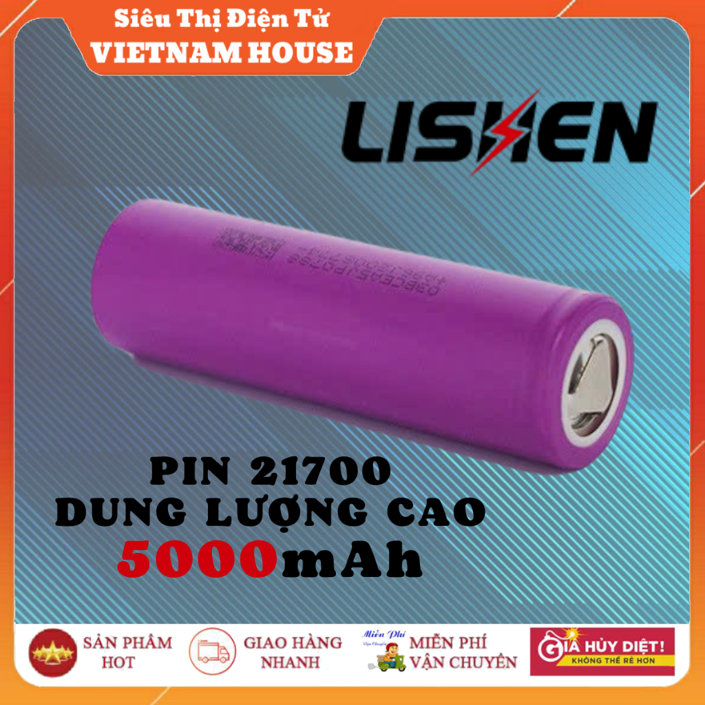 PIN XỊN 5000mAh - DUNG LƯỢNG CAO || PIN CHÍNH HÃNG LISHEN 21700, CELL ...