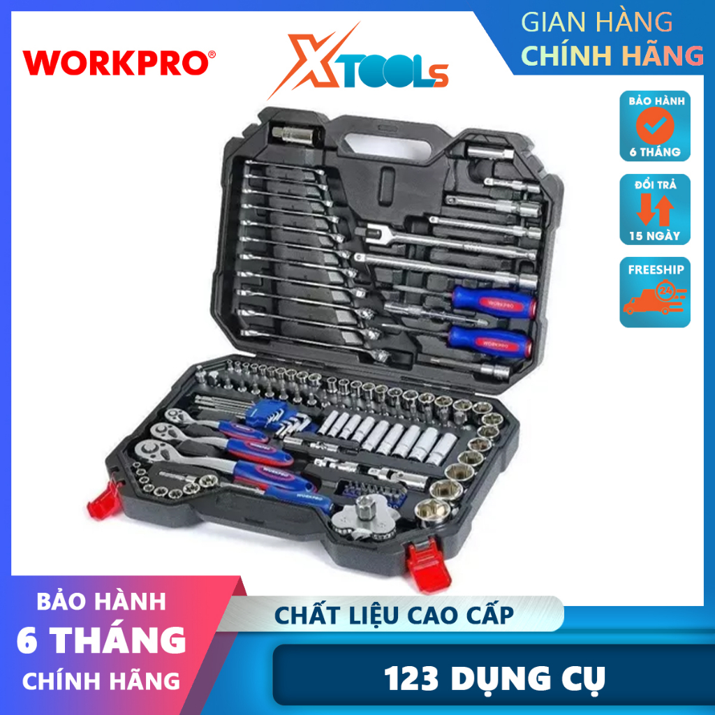 Bộ công cụ cơ khí các loại có hộp đựng (1 set = 123 cái) Workpro - WP202533 | Shopee Việt Nam