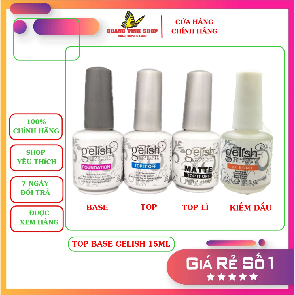 Base top Gelish loại tốt độ bền cao 15ml | Shopee Việt Nam
