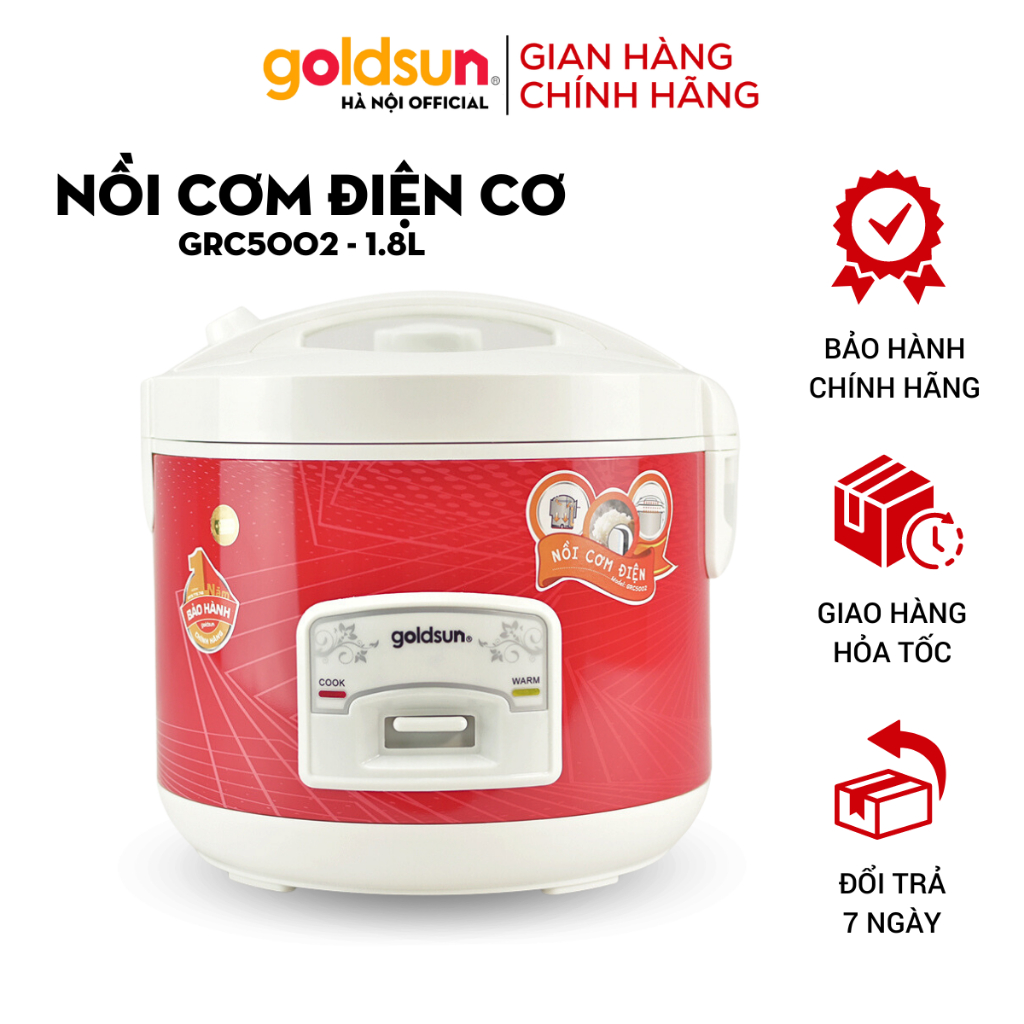 Nồi cơm điện cơ Goldsun GRC5002 1.8 lít chống dính bảo hành chính hãng | Shopee Việt Nam
