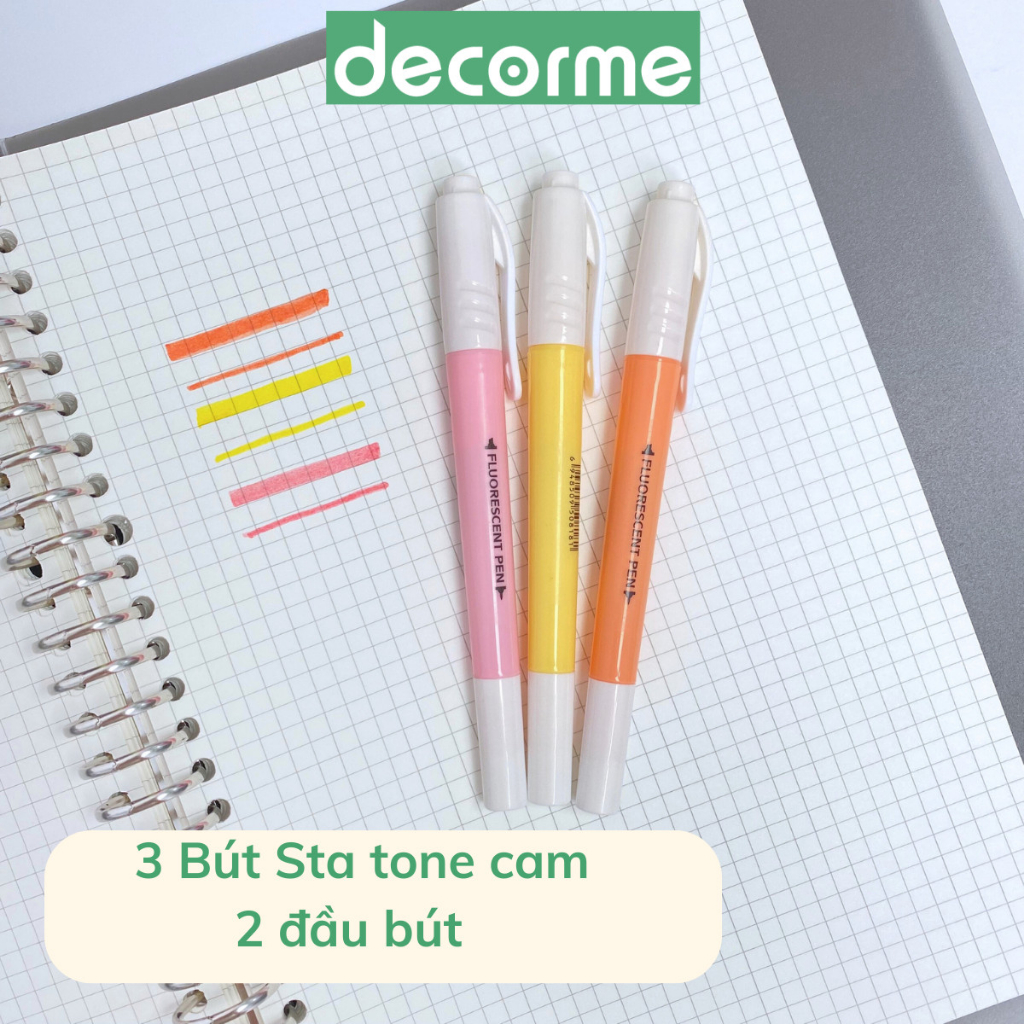 Bút highlight Decorme 18 màu bút đánh dấu highlight dạ quang nhiều màu ...