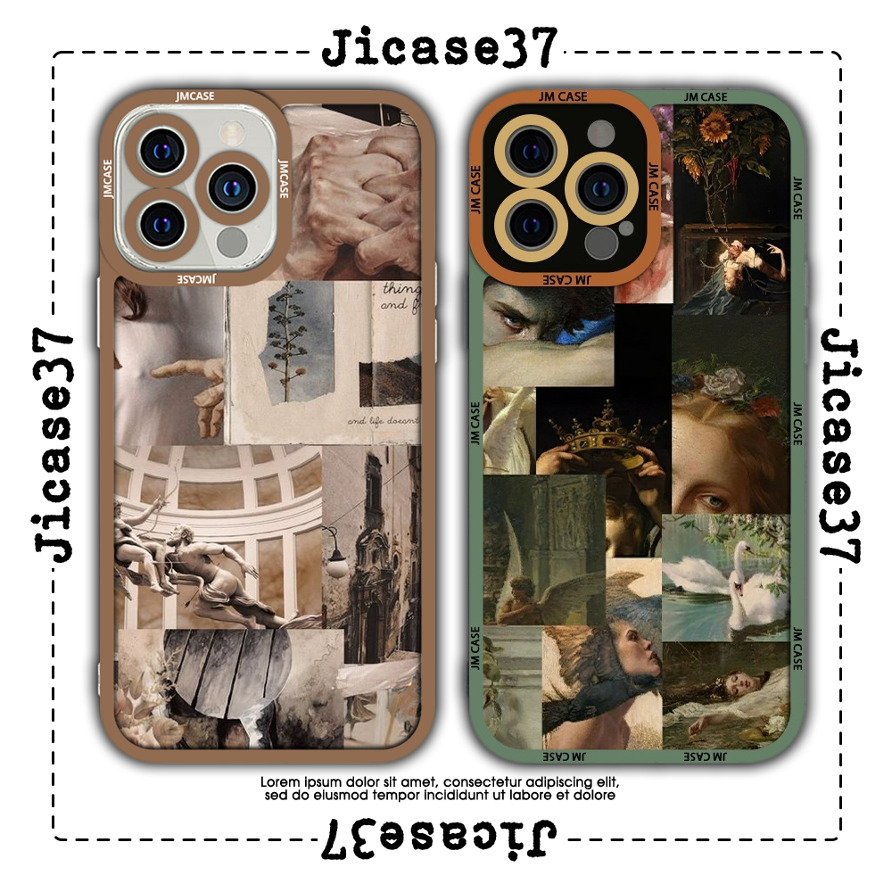 Ốp lưng iphone cạnh vuông JM CASE tranh sơn dầu vintage collage 6plus ...