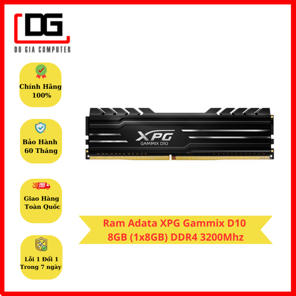 [Chính Hãng] Ram Máy Tính ADATA XPG D10 DDR4 8GB 3200 (1x8Gb) - Hàng ...