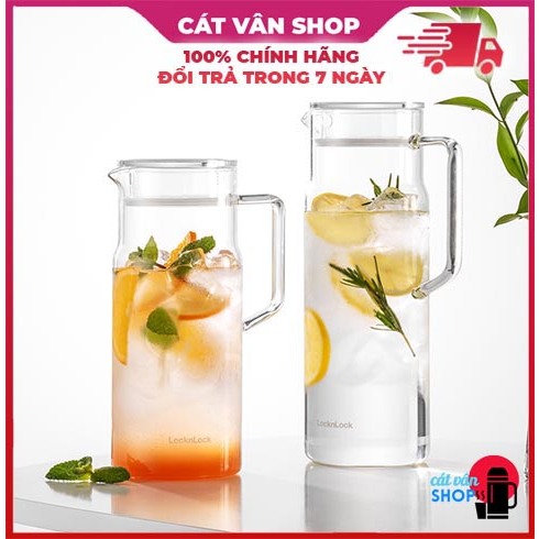 Bình nước thủy tinh có quai cầm Lock&Lock Metro Glass Jug 1.2L/1.4L ...