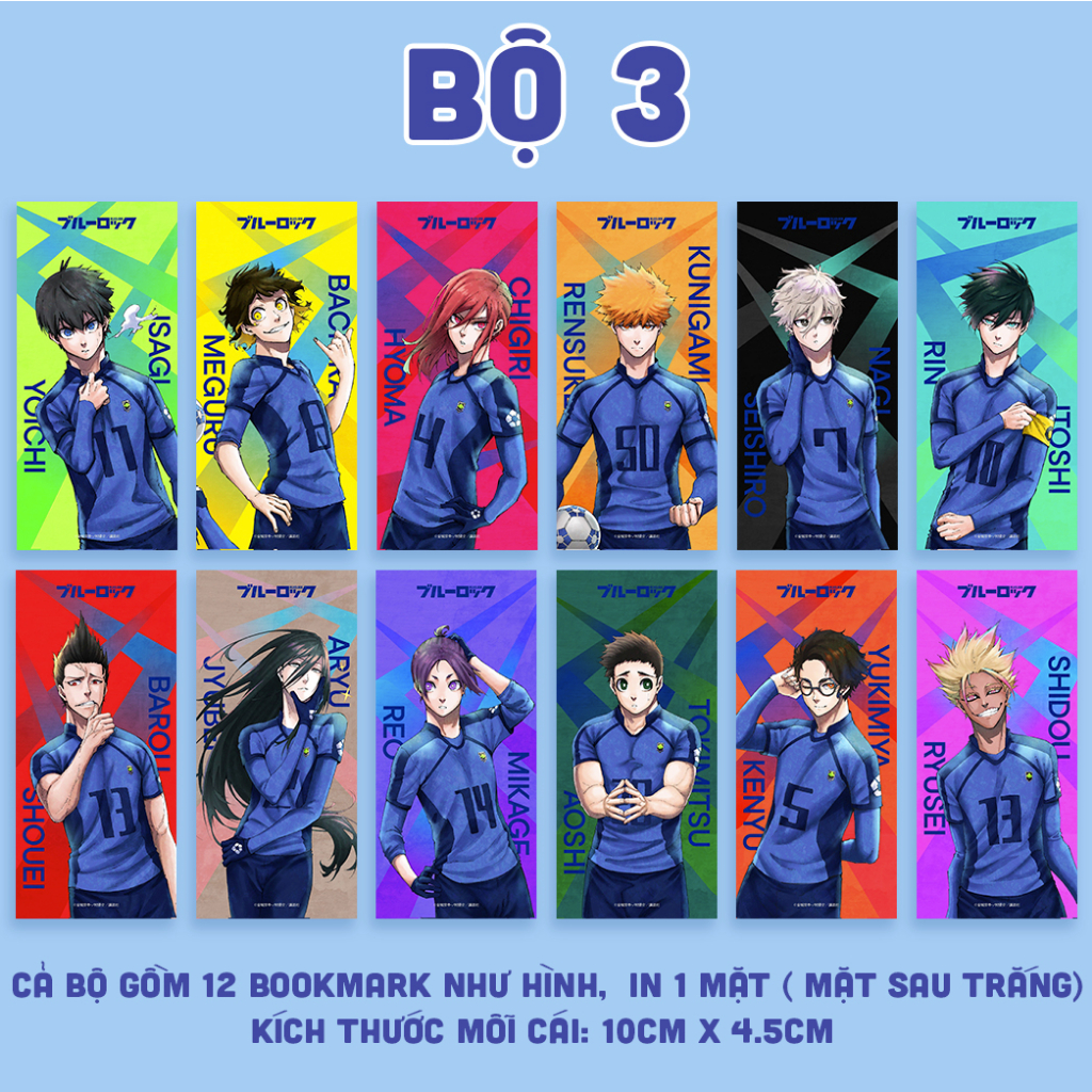 Các bộ bookmark BLUE LOCK - bookmark anime manga | Shopee Việt Nam