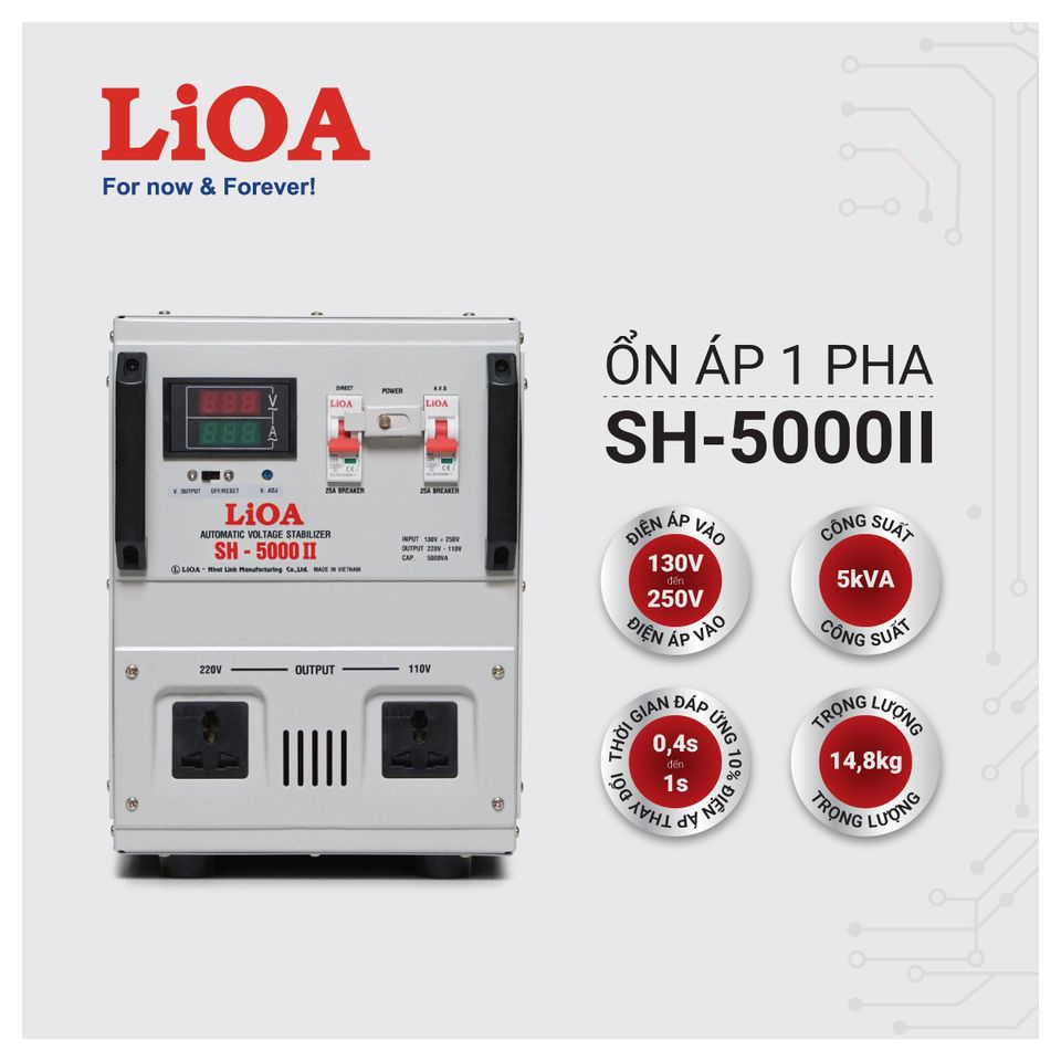 Ổn áp LiOA 5KVA 1 pha SH-5000II - LiOA 5KW 5000W 5000VA 5Kg 5 ký | Shopee Việt Nam