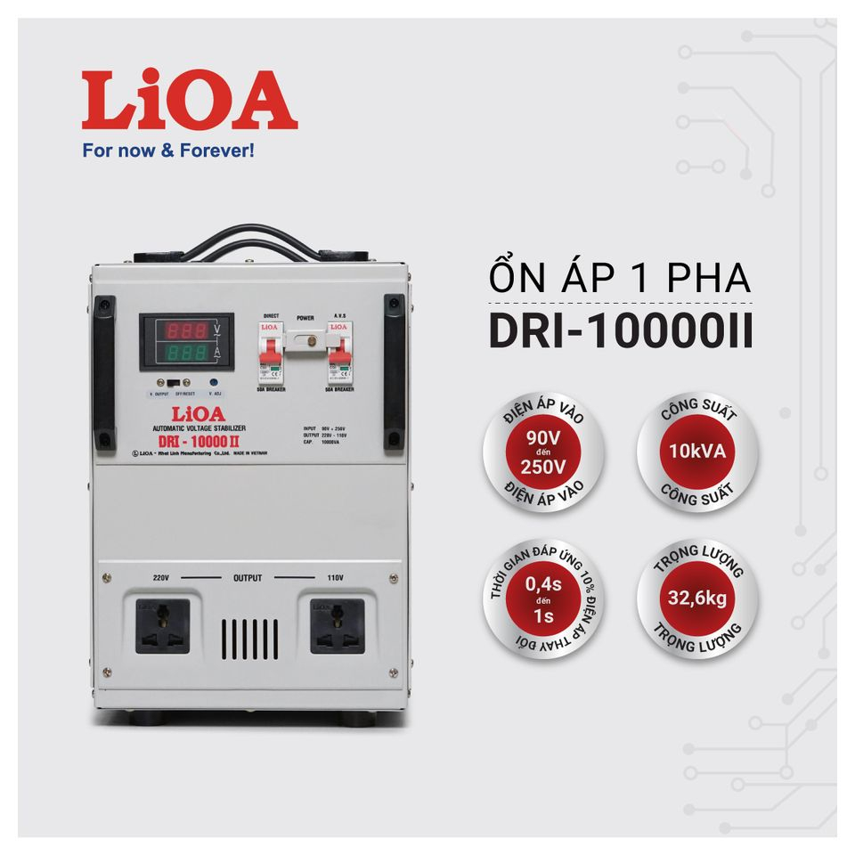 Ổn Áp LiOA 10KVA 1 Pha DRI-10000II ,10000W 10000VA 10Kg | Shopee Việt Nam