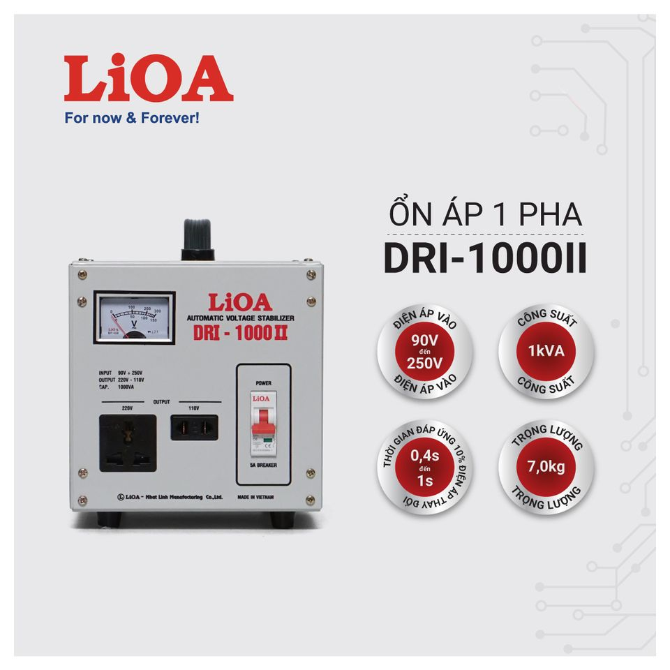 Ổn Áp LiOA 1KVA 1 Pha DRI-1000II - LiOA 1000VA 1000W 1KW | Shopee Việt Nam