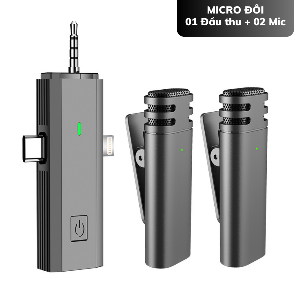 Mic trợ giảng micro thu âm không dây cài áo đa năng cho điện thoại, máy ...
