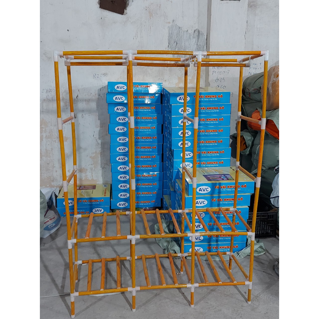 Khung gỗ tủ đựng quần áo, loại 3 buồng AVC Hàng Việt Nam Sản xuất ...
