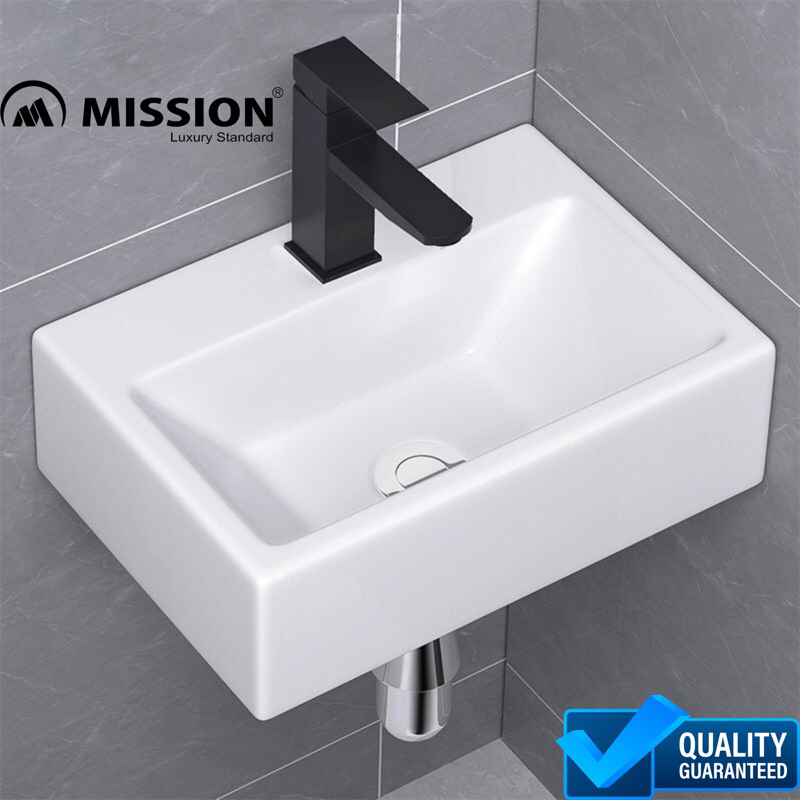 Chậu lavabo treo tường 34x29cm, lavabo mini nhỏ gọn tiện dụng cao cấp ...