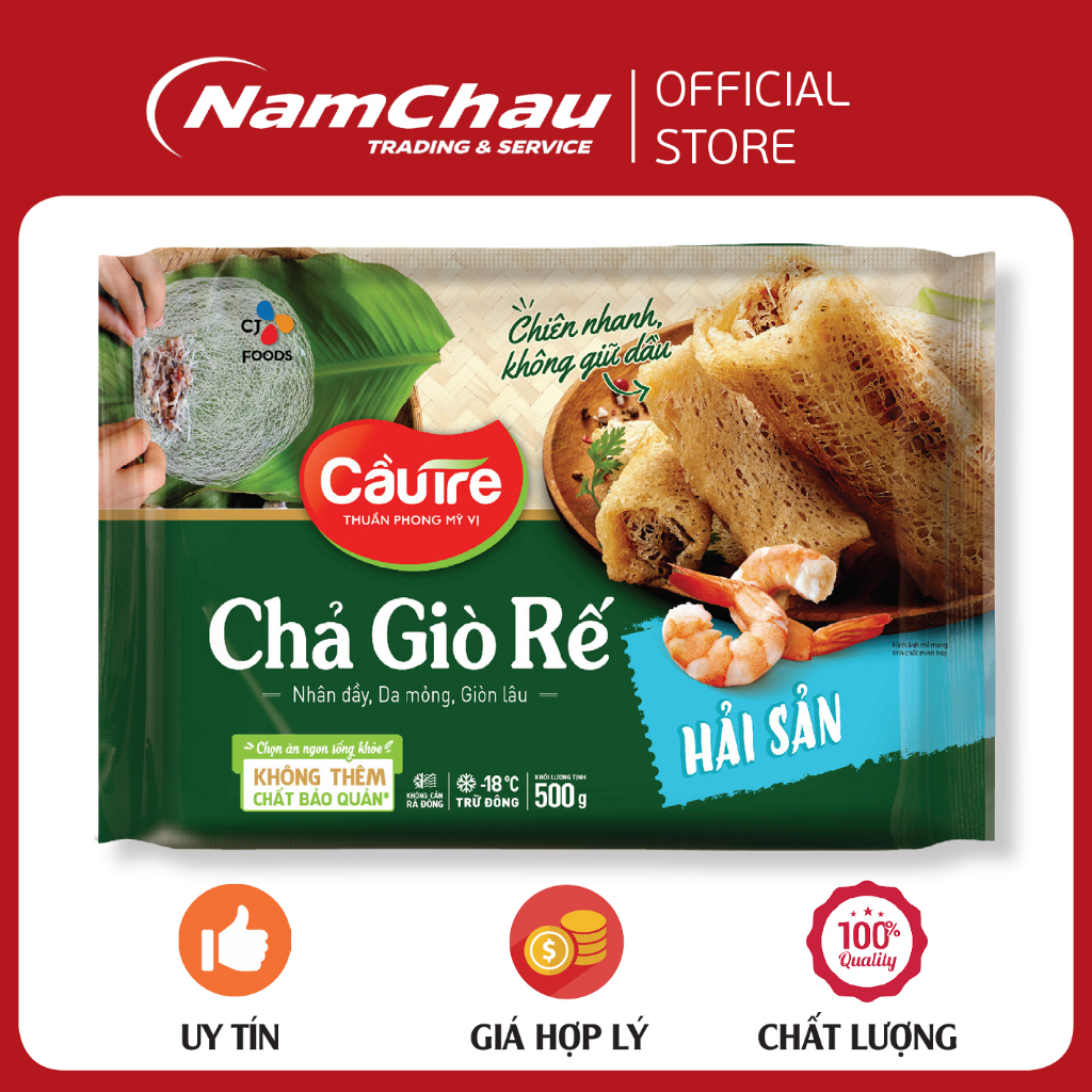 Chả giò rế Cầu Tre (CJ Food) Nhân hải sản gói 500gr [HN giao hàng hỏa ...