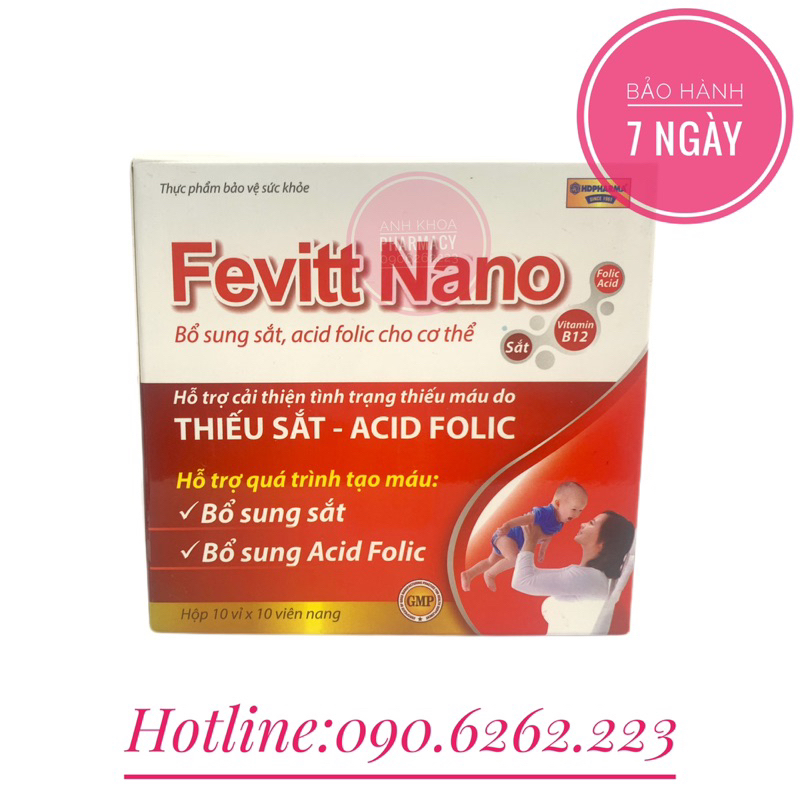 Viên uống bổ sung sắt Fevit Nano bổ máu, cải thiện tình trạng thiếu máu ...