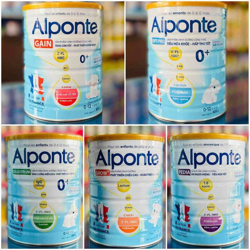 Sữa Bột Alponte Gain/Optipro/Colostrum/Grow/Pedia (800g) | Shopee Việt Nam