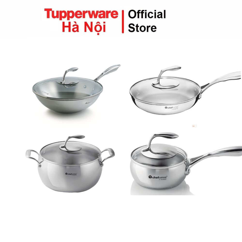 Bộ nồi chảo quánh Tupperware T Chef Series 5 lớp chính hãng | Shopee ...