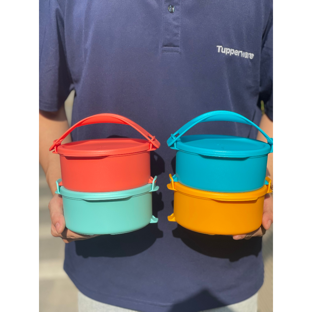 Bộ hộp cơm Tupperware Small Round Click To Go Màu mới 2023 chính hãng quay lò vi sóng nhựa ...