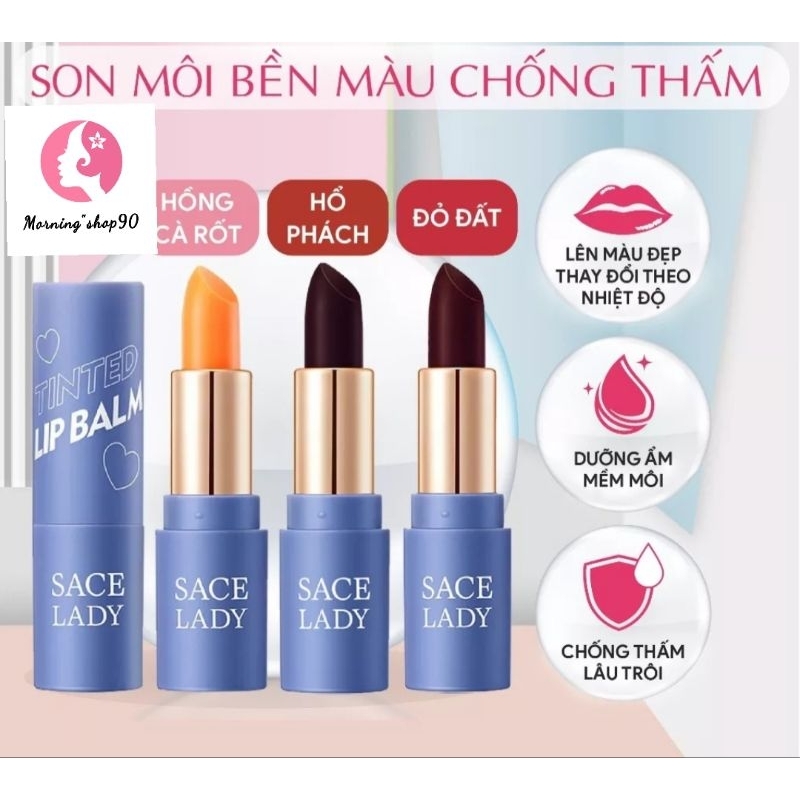 Son SACE LADY Dưỡng Ẩm Đổi Màu Theo Nhiệt Độ SACE LADY # 01,#02,#03 3 ...