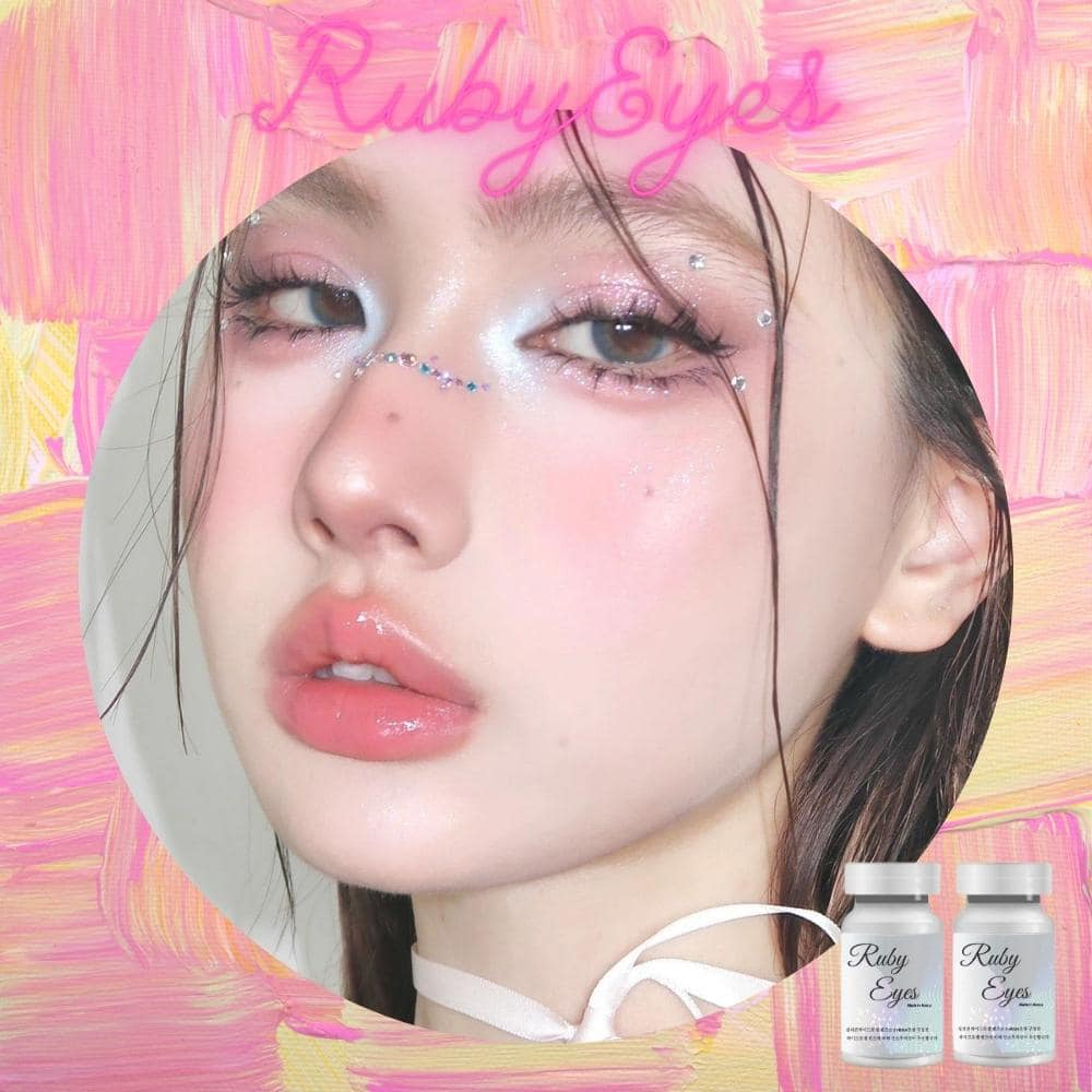 Ruby Eyes Kính Áp Tròng Mẫu Blue Ocean Độc Lạ Silicone Hydrogel Ruby