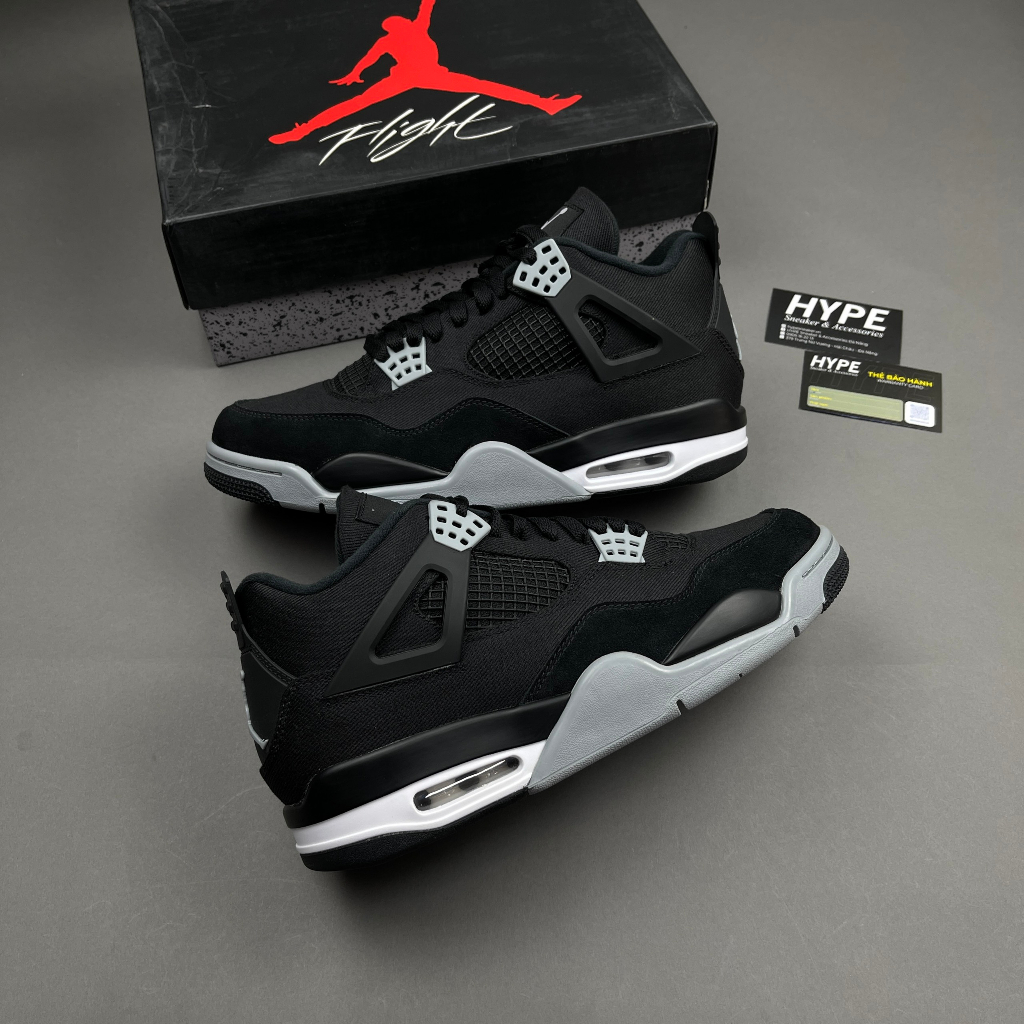 Giày Jordan 4 Retro Black Canvas (jd4 đen xám ) - HYPE SNEAKER / Best ...