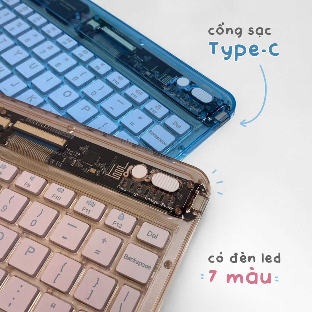 Bàn Phím Trong Suốt Bluetooth Magic Crystal Keyboard - Độc đáo, Pin ...