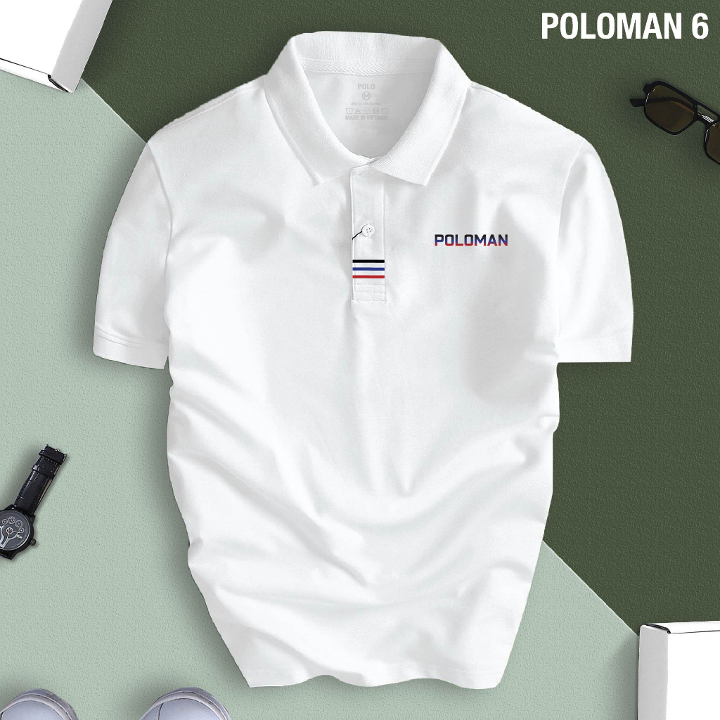 Áo Polo Nam cổ bẻ POLOMAN Mới vải Cá Sấu CVC cao cấp chuẩn form ...
