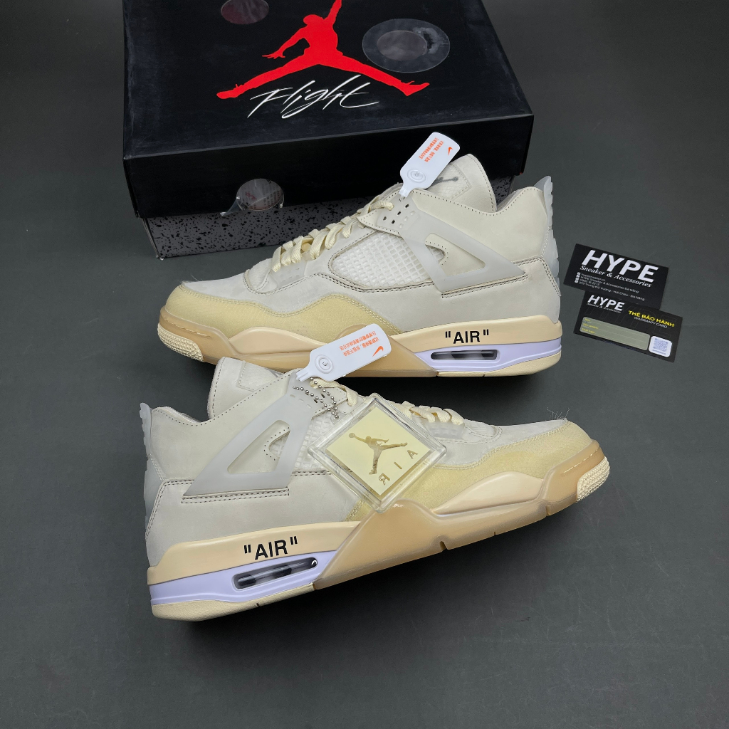 Giày Jordan 4 Offwhite Sail ( jd4 vàng kem nhạt LA ) - HYPE SNEAKER ...