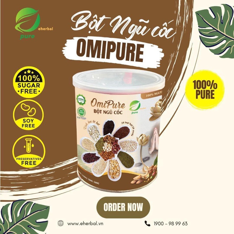 BỘT NGŨ CẤP OMIPURE 29 LOẠI HẠT CAO CẤP DẠNG LON | Shopee Việt Nam