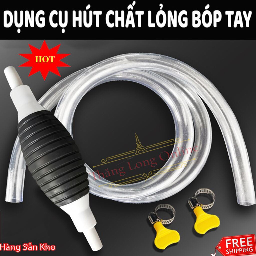 Dụng Cụ Bơm Hút Sang Chiết Xăng Dầu Rượu Nước Chất Lỏng Bóp Tay Ống
