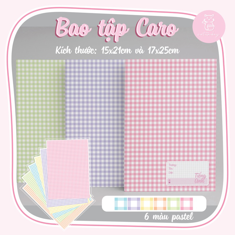 (Lẻ) Giấy Bao Tập Kẻ CARO MÀU PASTEL Xinh Xắn Cực Dễ Thương Hottrend ...