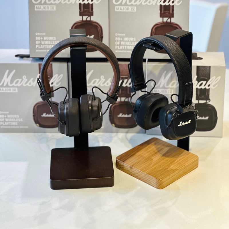Giá để tai nghe, giá treo tai nghe headphone thân kim loại đế gỗ tự ...
