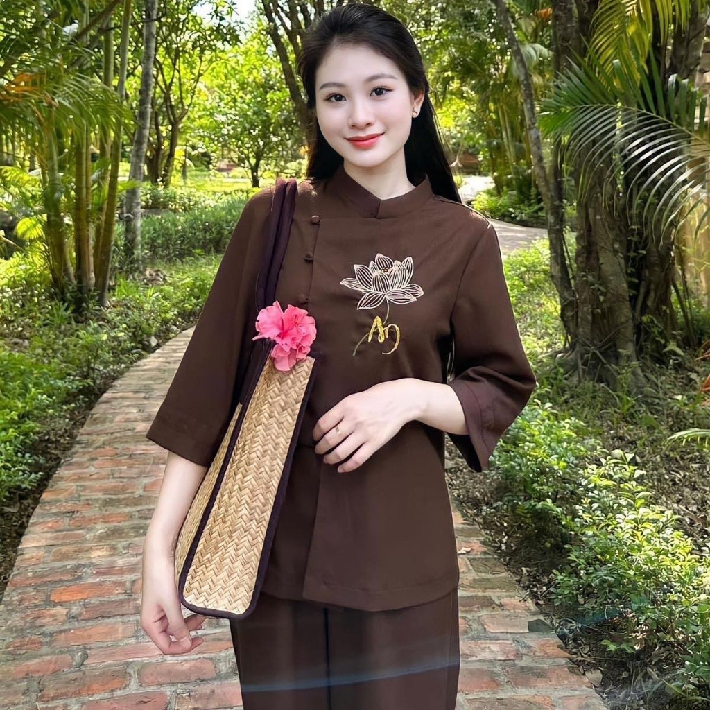 Bộ đồ lam Đi Chùa Tâm An chất liệu đũi hàn cao cấp | Shopee Việt Nam