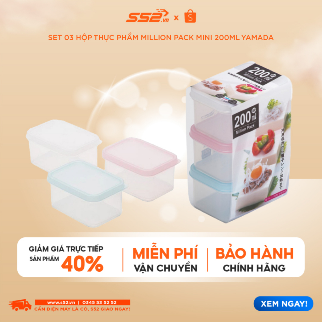 Set 03 hộp thực phẩm Million Pack Mini 200ml Yamada - Hàng chính hãng ...