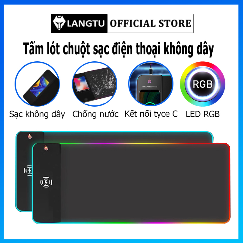 Lót Di Chuột Cỡ Lớn Kèm Sạc Điện Thoại Không Dây Có Viền Đèn Led RGB ...