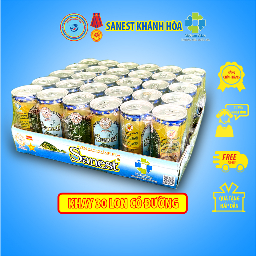 NƯỚC YẾN SÀO SANEST - KHAY 30 LON CÓ ĐƯỜNG | Shopee Việt Nam
