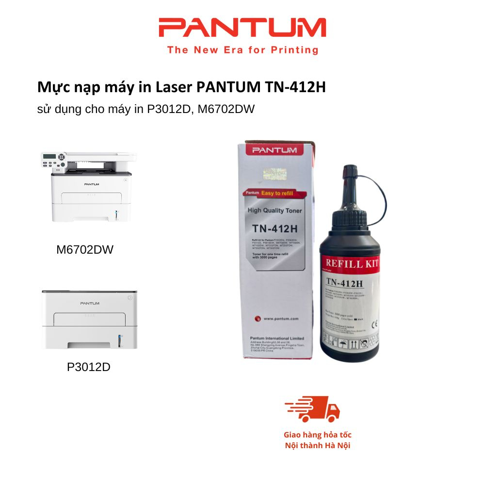 Mực nạp máy in Laser PANTUM TN-412H, sử dùng cho máy in PANTUM P3012D ...
