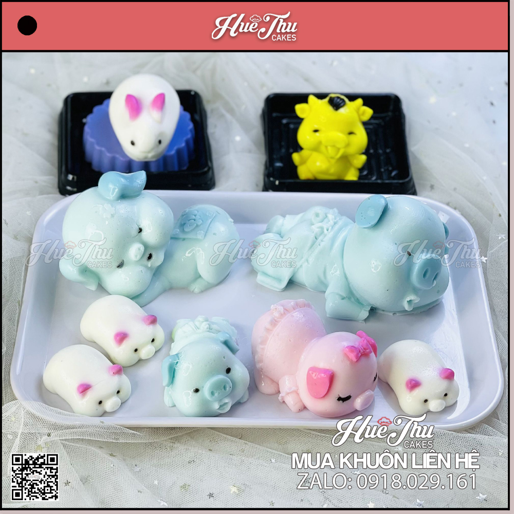 Khuôn silicon con Heo làm bánh rau câu 3D 4D chè trôi nước | Shopee ...