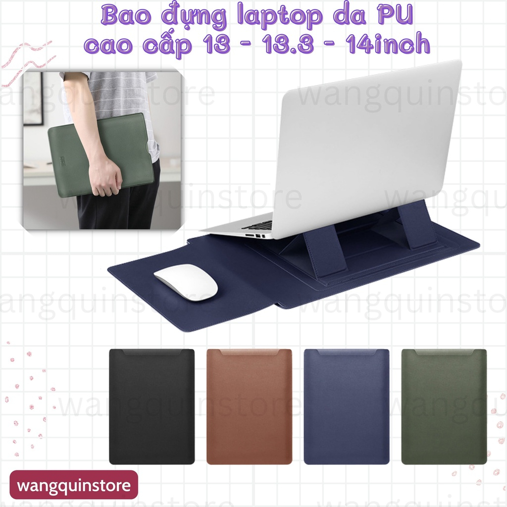 Bao da laptop Macbook Laptop Surface đa năng giá đỡ, lót chuột da PU ...