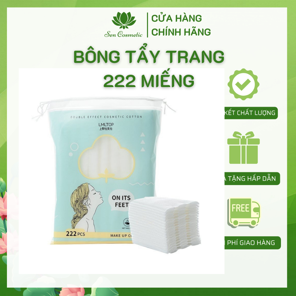 Bông tẩy trang sợi tự nhiên 222 miếng | Shopee Việt Nam