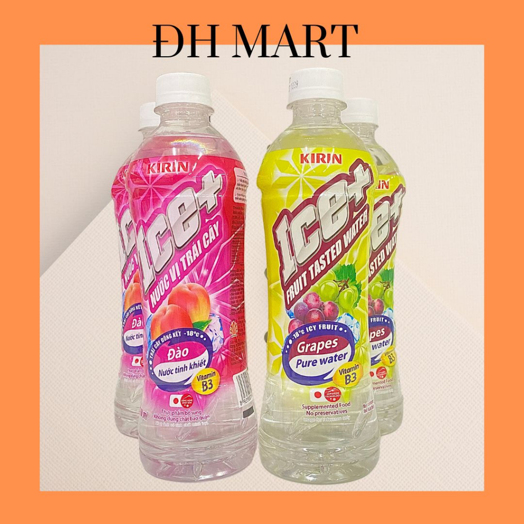 Lốc 6 chai nước ngọt vị trái cây ICE+ Đào chai 490ml - nướcgiải khát an ...